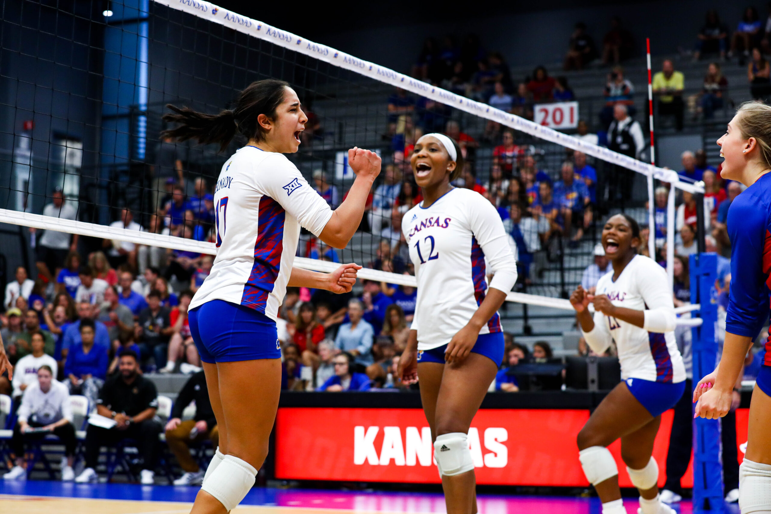 Kansas volleyball sweeps Texas State, all of its matches in the Jayhawk ...
